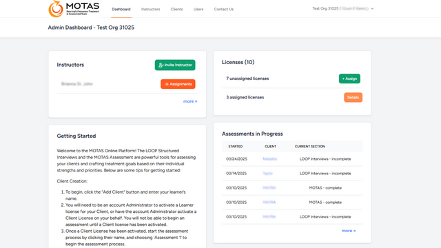 The MOTAS Online Platform – Different Roads