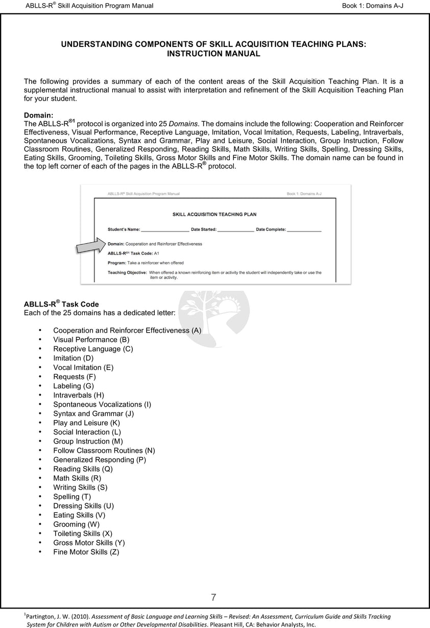 ABLLS-R® Skill Acquisition Program Manual Set