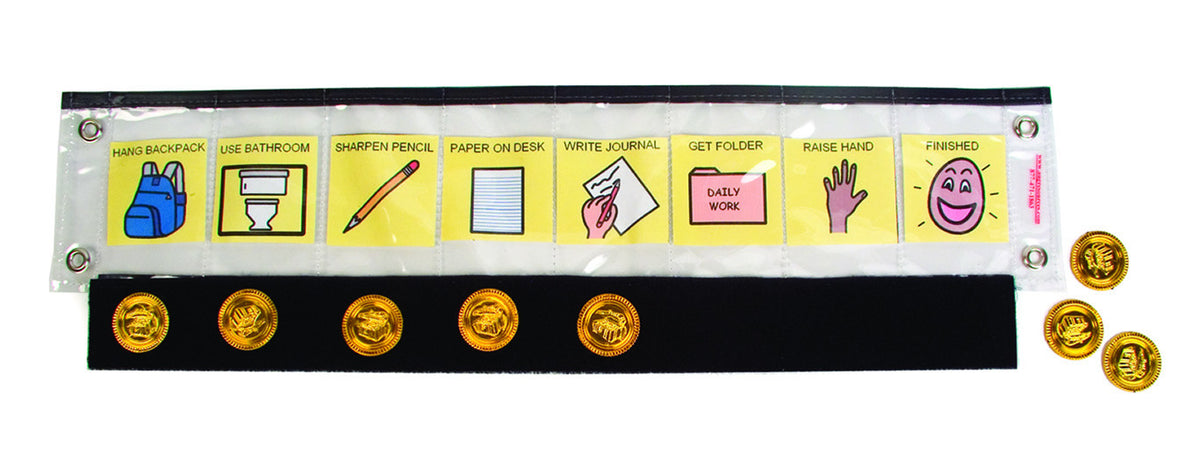 Clear Schedule Board with Velcro Strip for Autism