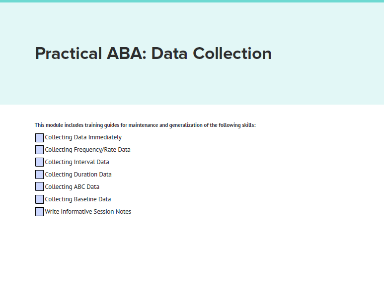 Practical ABA: Collecting Data: Digital Download – Different Roads